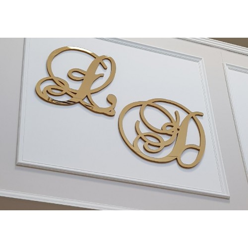 Large Mirror & Navy Single Letters & Numbers